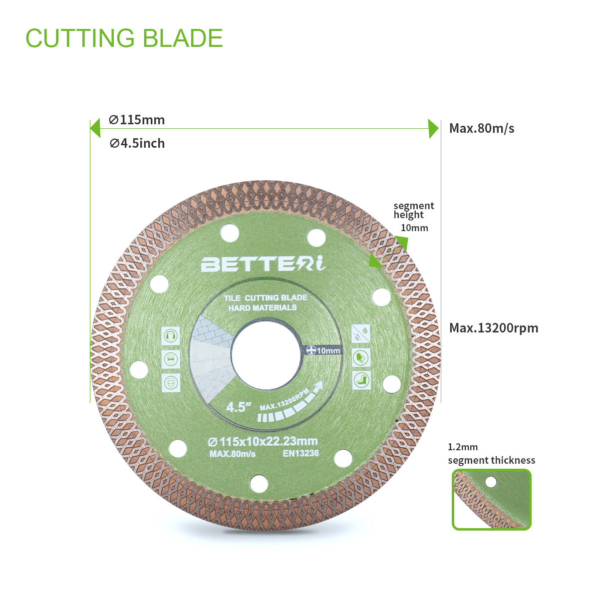 Betteri tools | 115mm X Teeth Hot-press Tile Cutting Blade