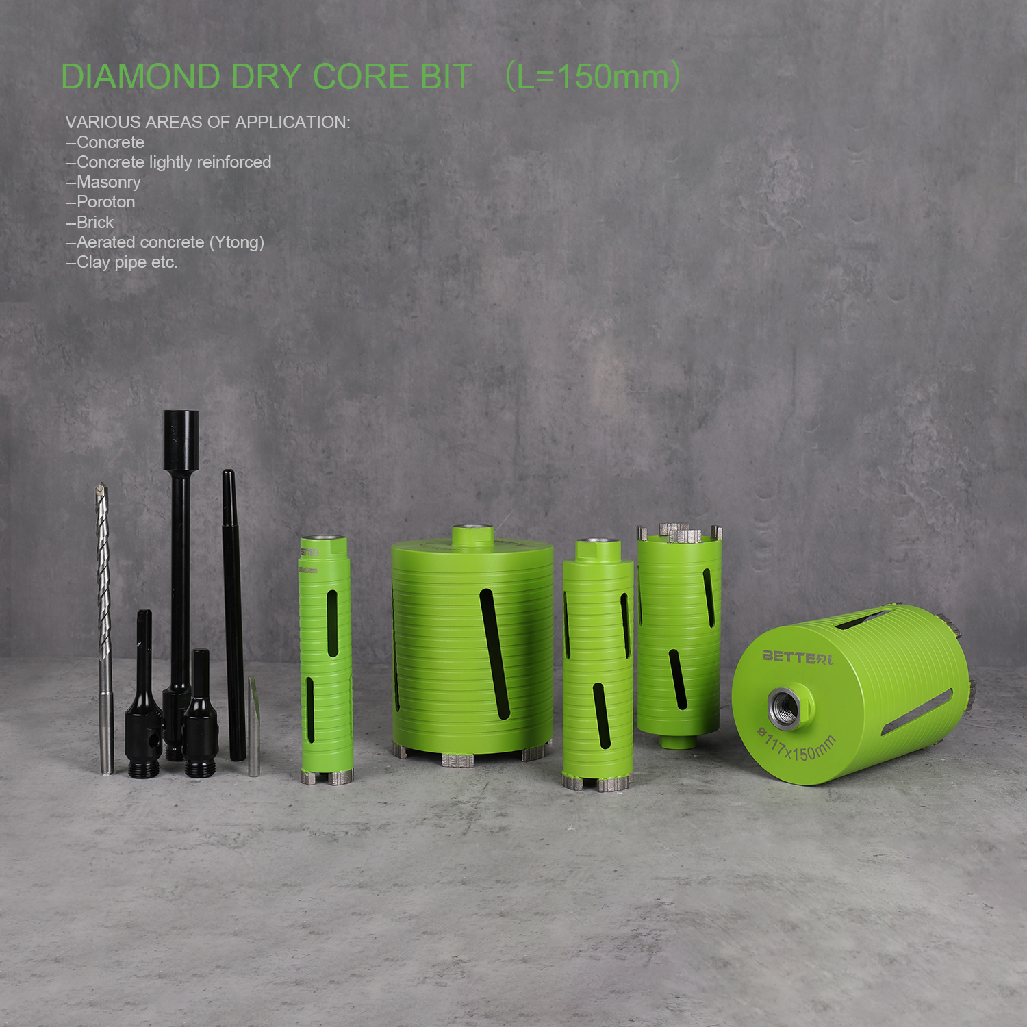 Betteri tools | 11 Pieces Diamond Dry Core Drill Bit Kit